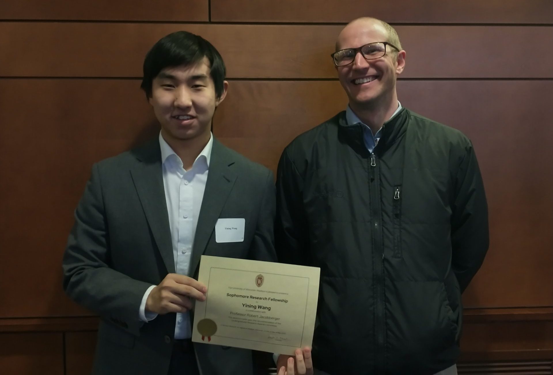 Yining Wang Wins a Sophomore Research Fellowship – Jacobberger Group ...